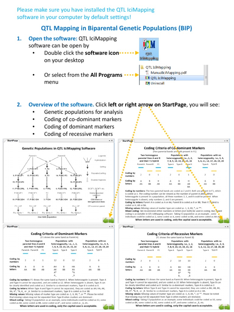 QTL Mapping in Biparental Genetic Populations (BIP) : 1. Open The ...