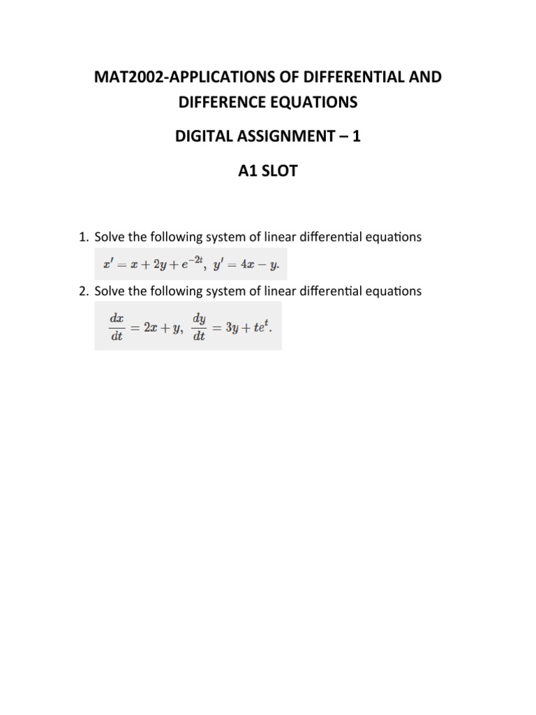 Mat2002-Applications of Differential and Difference Equations Digital ...