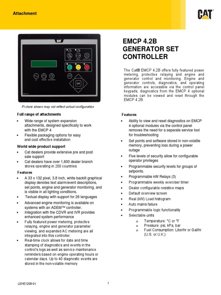 EMCP 4.2B Generator Set Controller: Attachment | PDF | Electronics ...