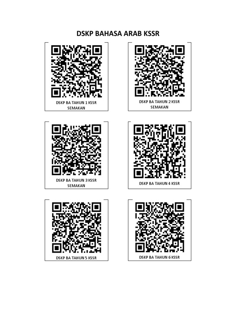 QR-Code DSKP BAHASA ARAB | PDF