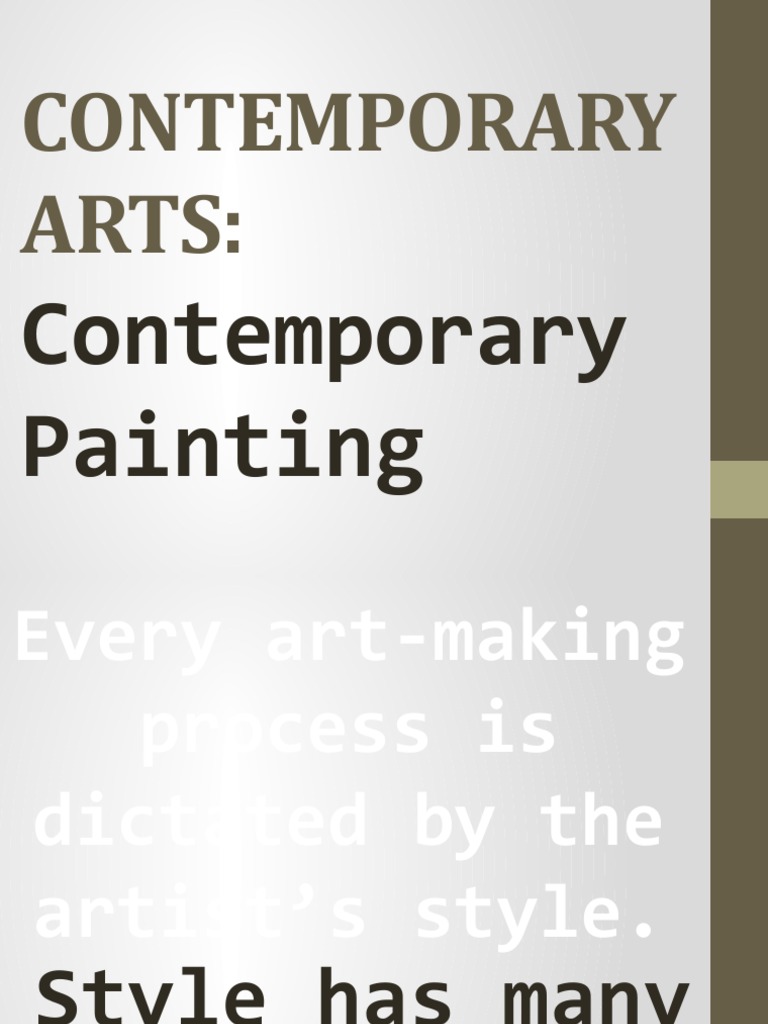 Understanding Contemporary Painting Styles | PDF