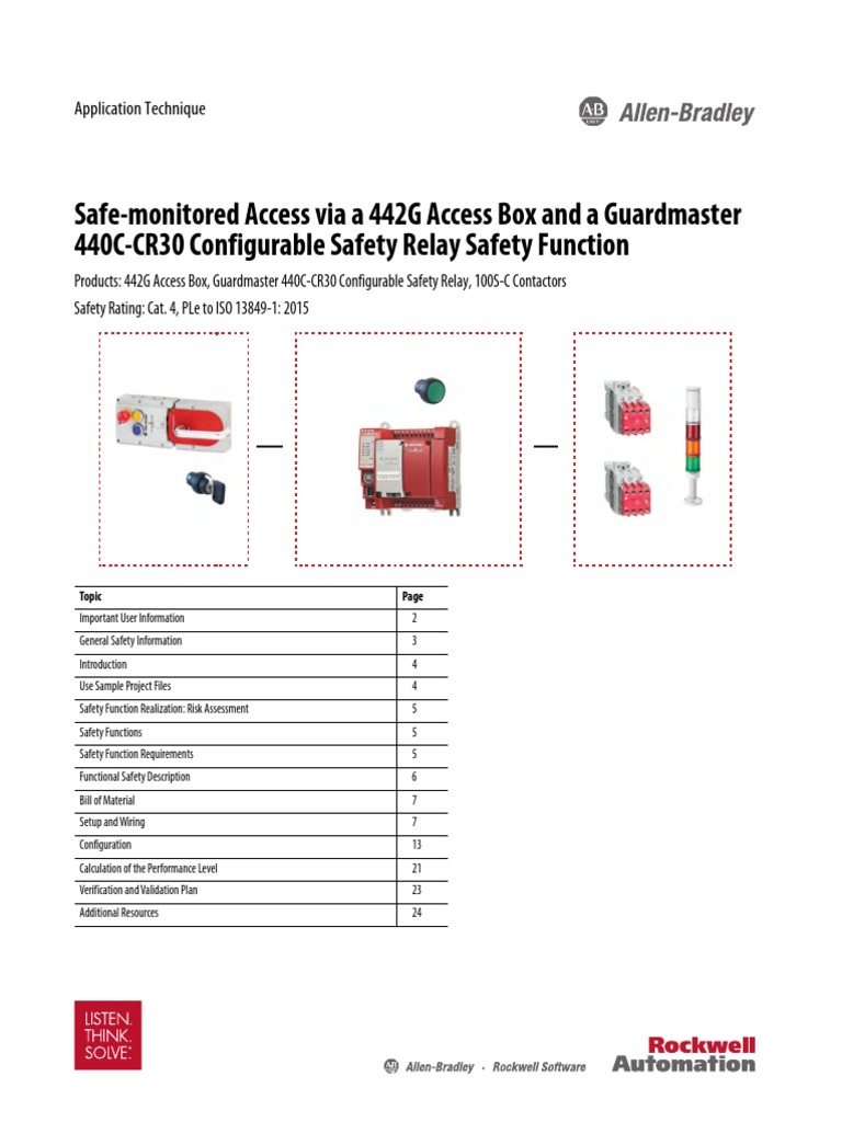 Safe-Monitored Access Via A 442G Access Box and A Guardmaster 440C-CR30 ...