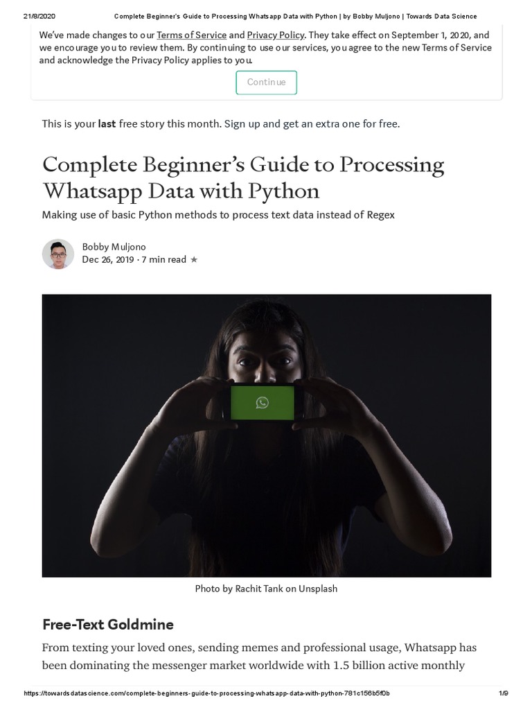 Complete Beginner's Guide To Processing Whatsapp Data With Python | PDF | Text File ...