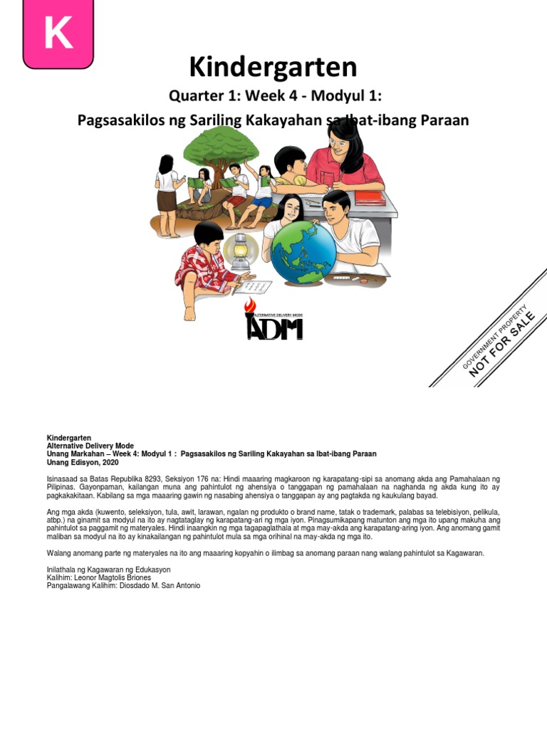 KINDER - Q1 - W4 - Mod1 - Sariling Kakayahan PDF | PDF