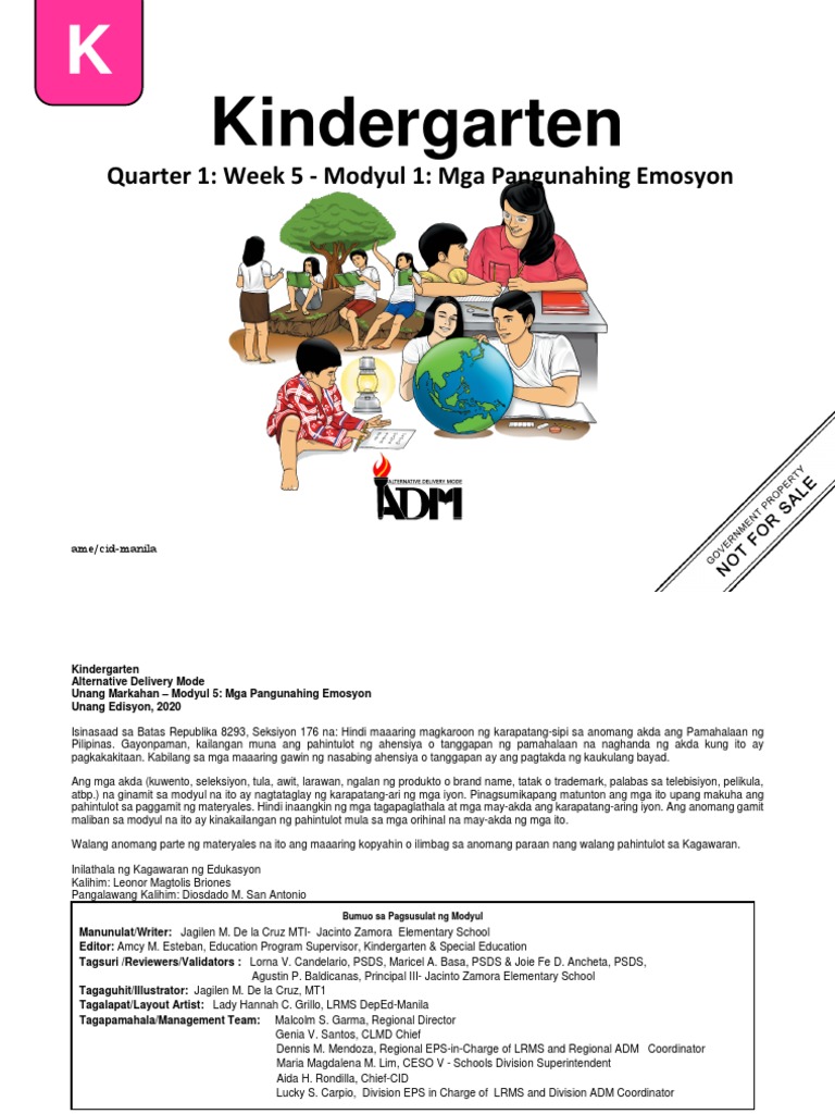 KINDER - Q1 - W5 - Mod1 - Mga Pangunahing Emosyon PDF | PDF