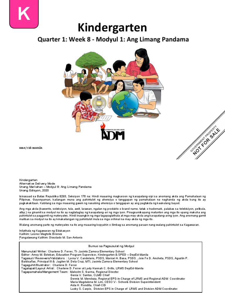 KINDER - Q1 - W8 - Mod1 - Limang Pandama PDF | PDF