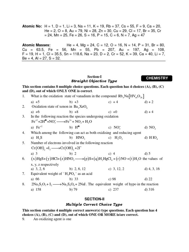 Redox | PDF | Redox | Atoms