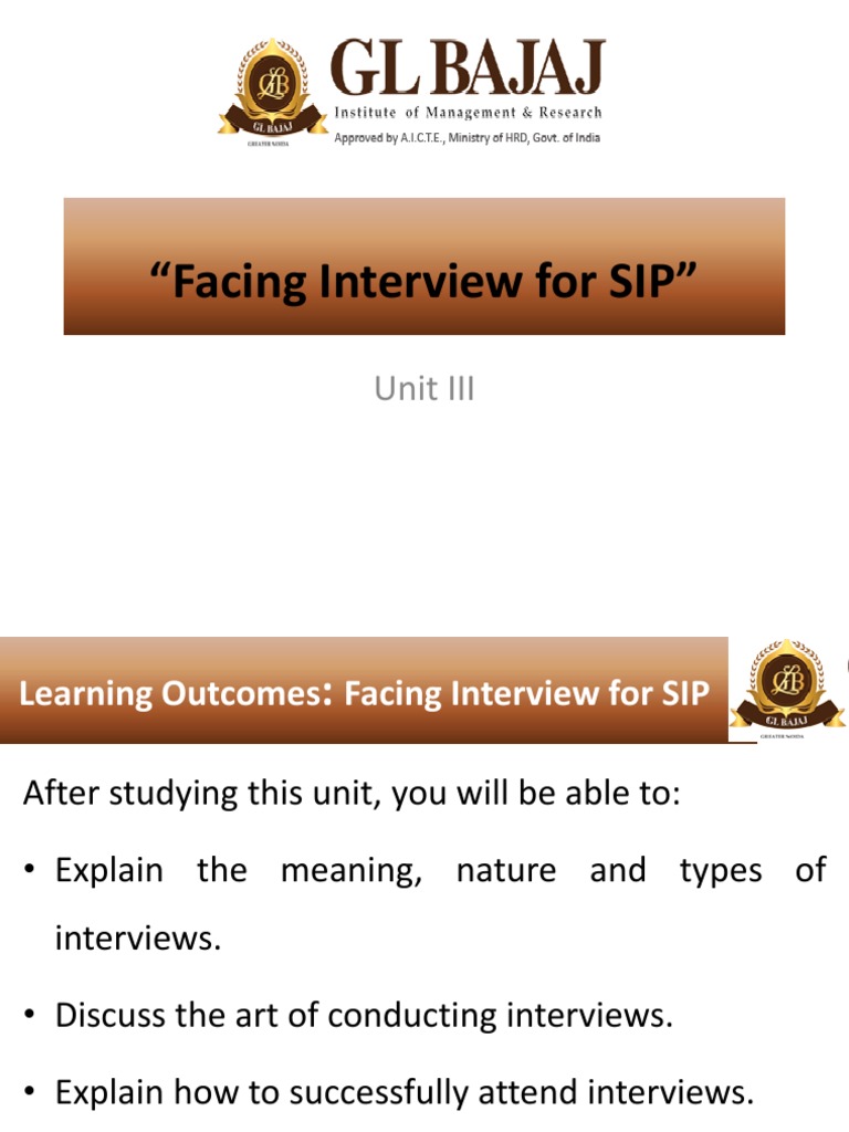 SSP Unit III Interview | PDF | Interview | Job Interview