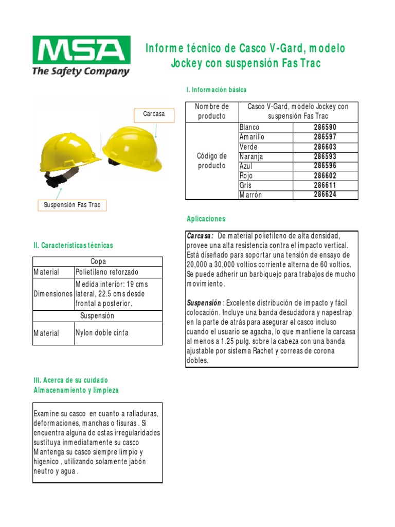FT - Casco V-Gard Mod. Jockey Msa | PDF | Casco | Science