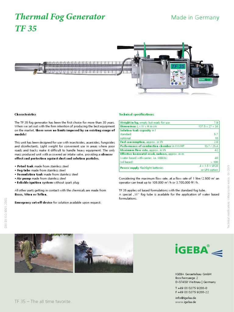 The TF 35 Fog Generator: A Versatile and Durable Thermal Fog Machine ...