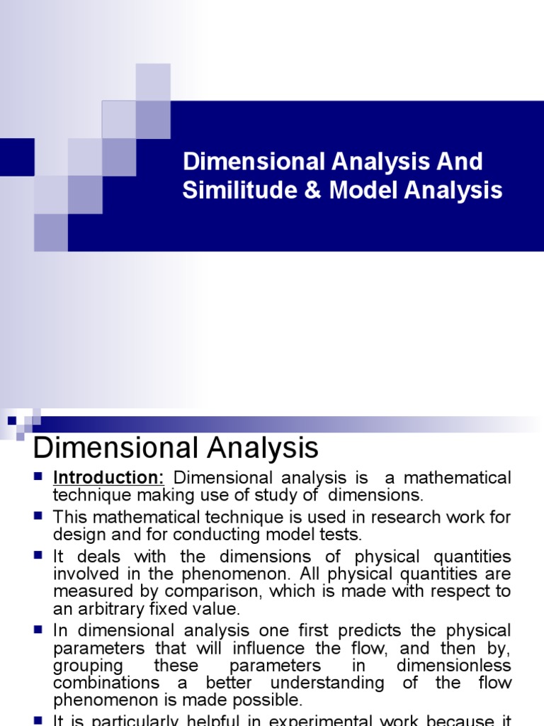 Dimensional Analysis and Similitude & Model Analysis | PDF | Reynolds ...
