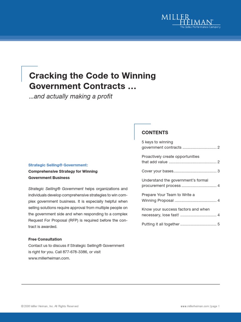 Cracking The Code To Winning Government Contracts : ... and Actually ...