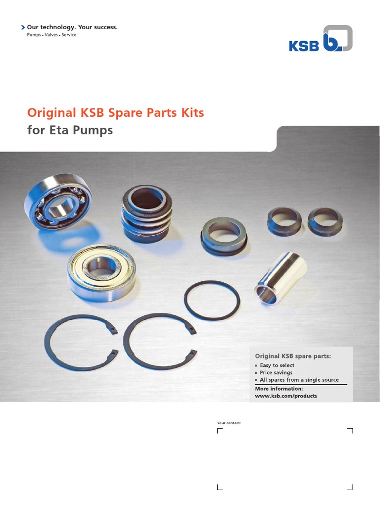 Original KSB Spare Parts Kits: For Eta Pumps | PDF | Equipment | Gas Technologies