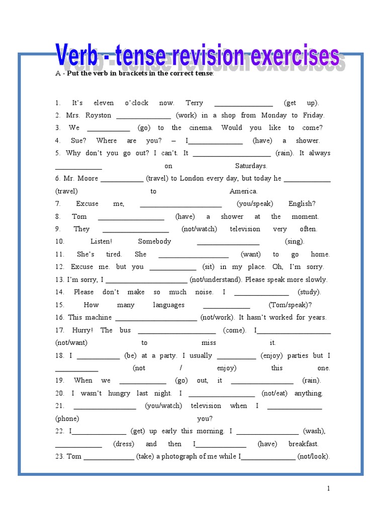 Mixed Verb Tenses | PDF
