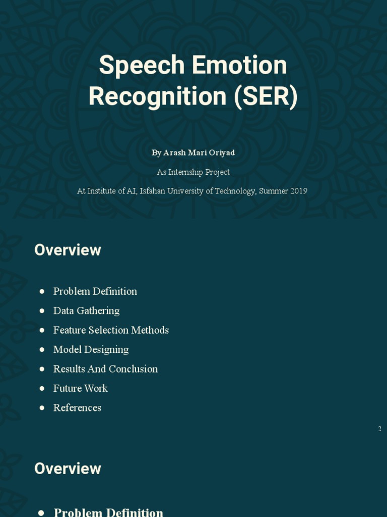 Speech Emotion Recognition | PDF | Deep Learning | Artificial Neural ...