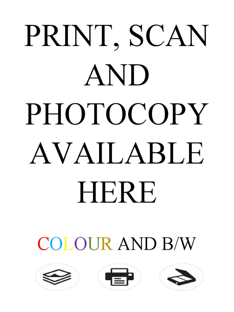 Print, Scan AND Photocopy Available Here | PDF