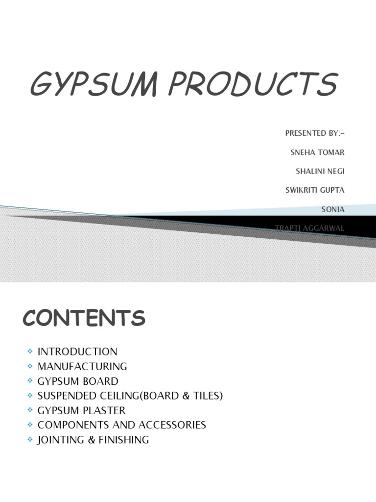 Gypsum: Composition and Applications | PDF | Drywall | Plaster