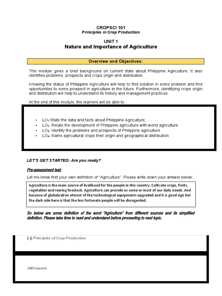 CropSci101 Module 1 (ONLINE) | PDF | Environmental Degradation | Green ...