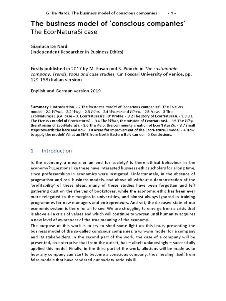 Business Model of Conscious Companies | PDF | Retail | Business