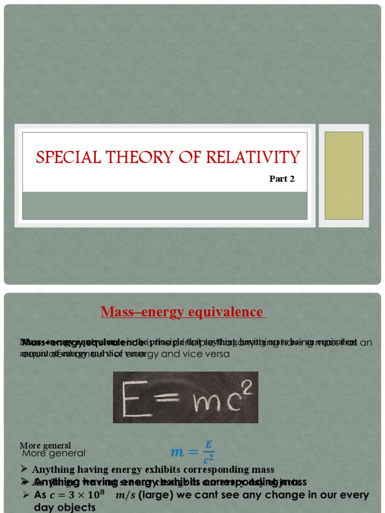 Mass-Energy Equivalence Basics | PDF | Science & Mathematics | Philosophy