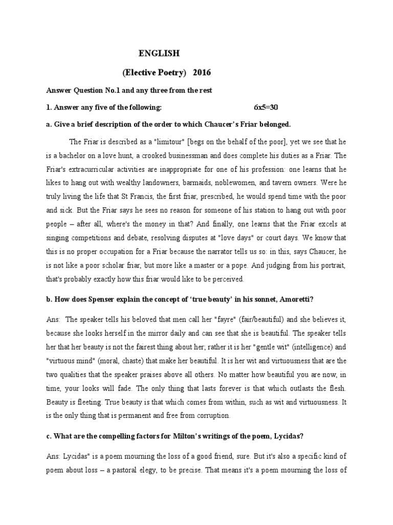 ENG EL Poerty | PDF | Dominican Order | Poetry