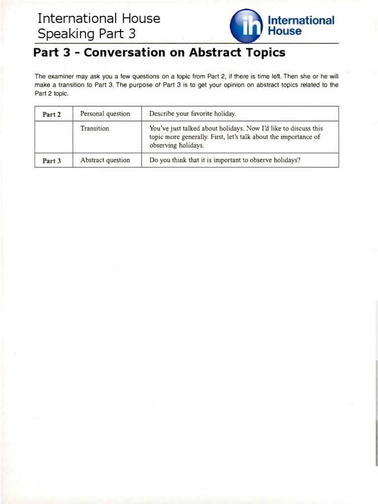 Speaking Practice: Abstract Topics | PDF