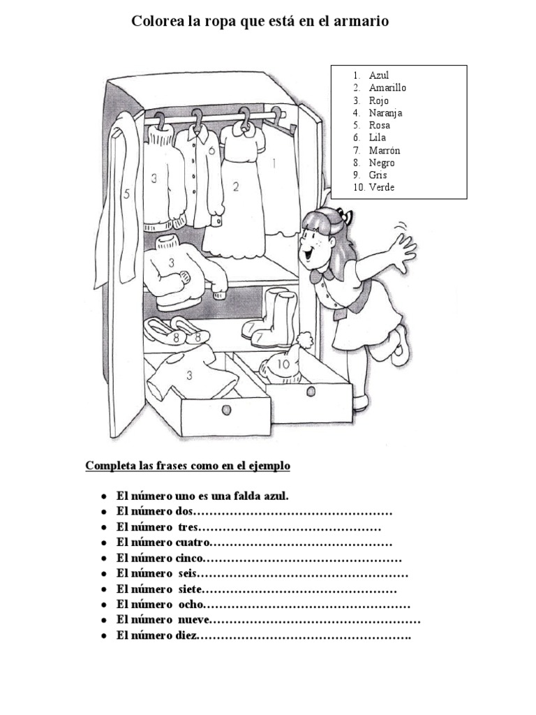 Colorea La Ropa y Escribe | PDF