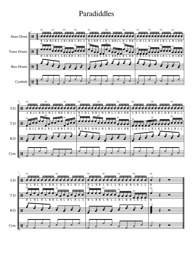 Paradiddles: Snare Drum | PDF | Marching Bands | Music