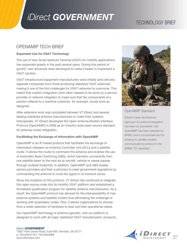 Openamip 0418 Final Pdf Very Small Aperture Terminal Computing