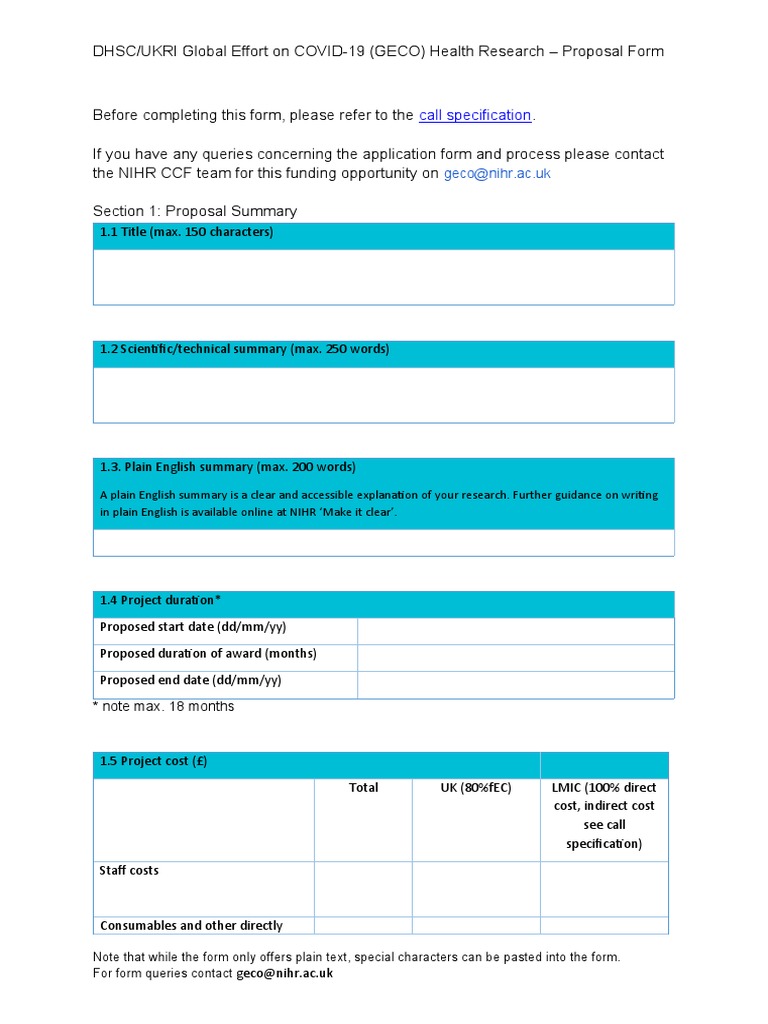 Covid 19 Oda Application Form - 15 05 20 - Final 1 | PDF | Development ...