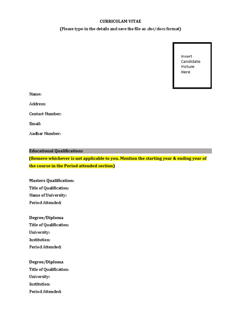 CV Format - Nurses | PDF | Nursing | Educational Stages