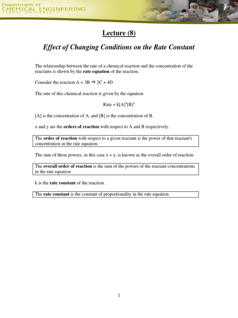 Reactor Design CH 8 | PDF | Reaction Rate | Chemical Reaction Engineering