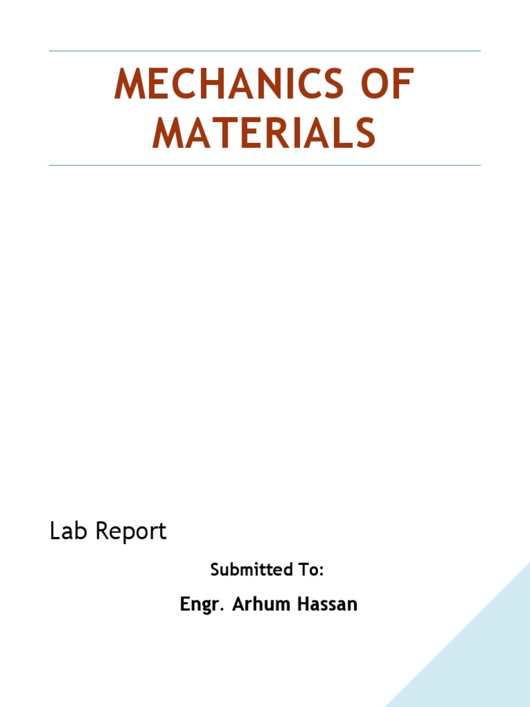 Mechanics of Materials: Lab Report | PDF | Fracture | Materials Science
