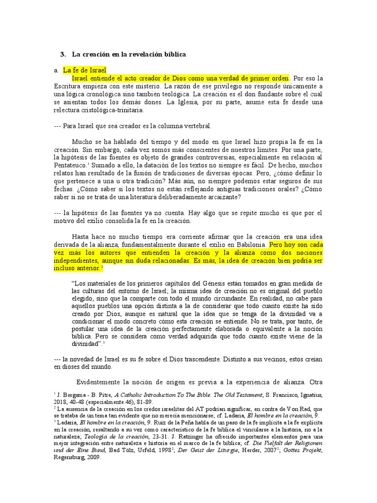 La Creación en La Revelación Bíblica 3 | PDF | Mitos de la creación ...