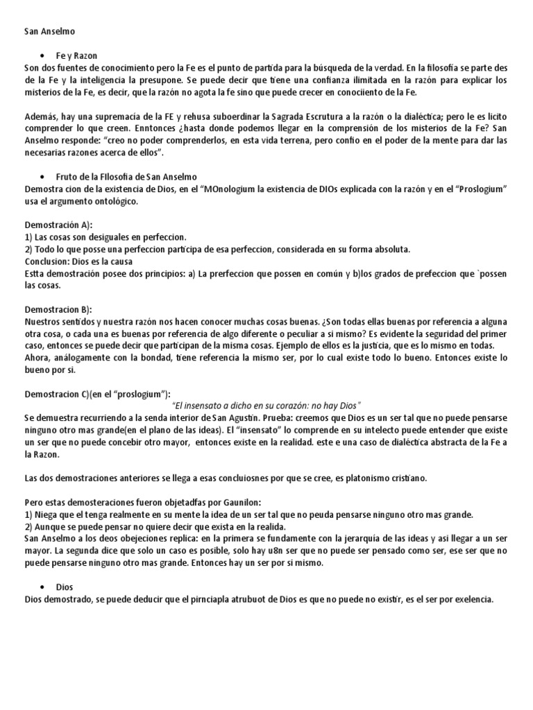 San Anselmo | PDF | Razón | Fe
