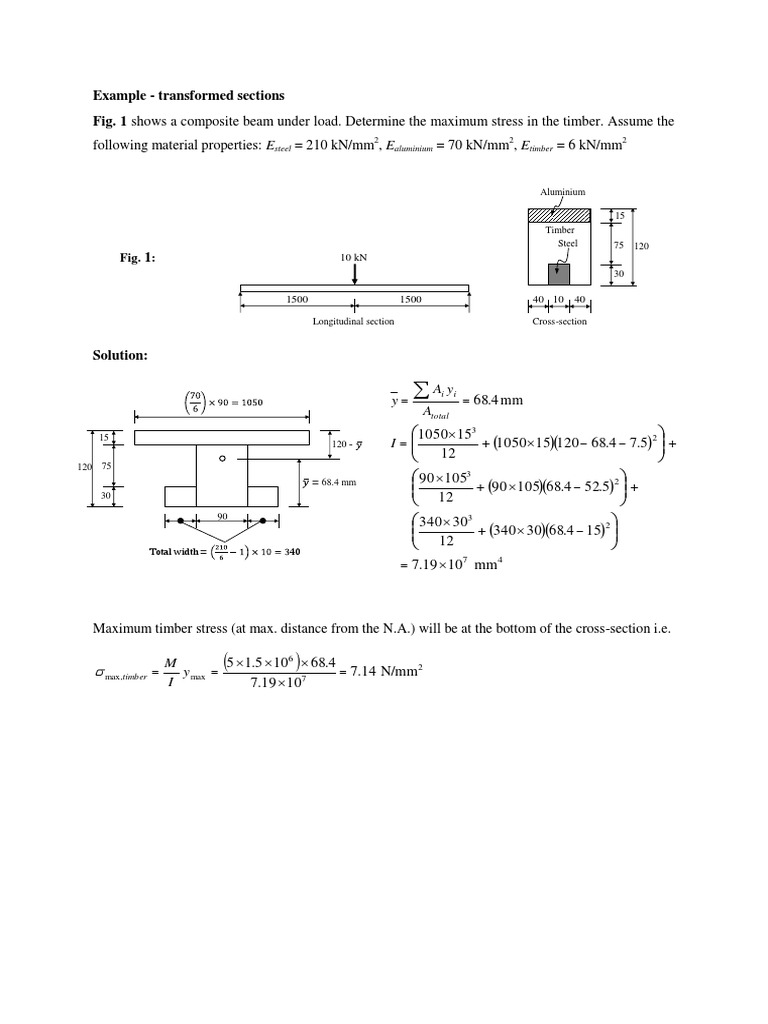 Example - Transformed Sections Fig. 1: A y A y | PDF | Materials ...