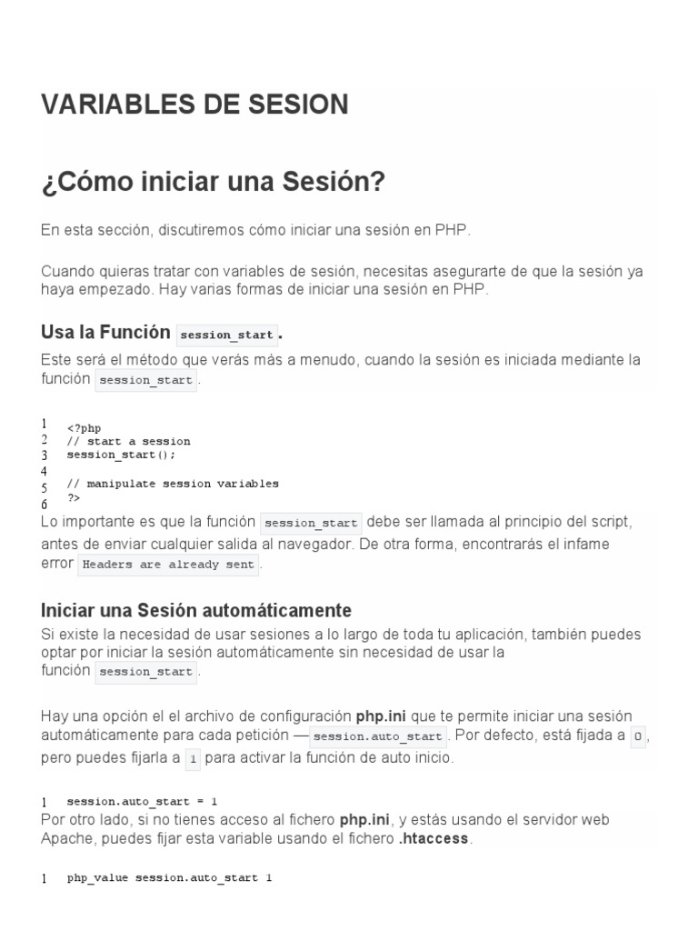 Variables de Sesion | PDF | Servidor web | Internet y web
