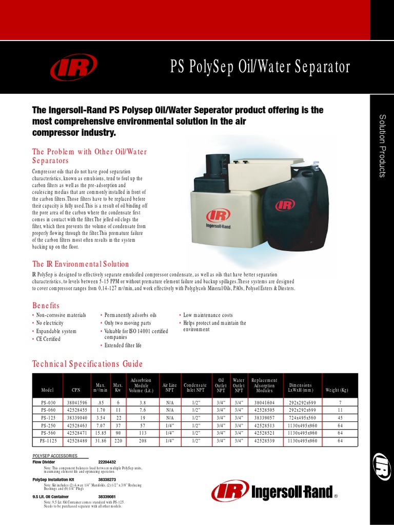Ps Polysep Oil/Water Separator | Download Free PDF | Pump | Valve