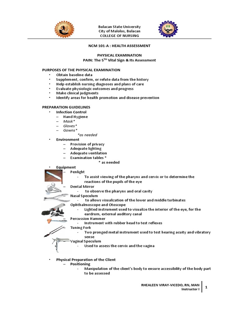 4 Physical Examination and Pain Assessment | PDF | Pain | Chronic Pain