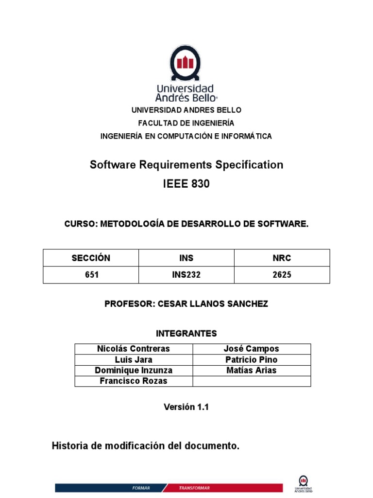 IEEE 830 DOCUMENTE v1 | PDF | Usuario (informática) | Aplicación web