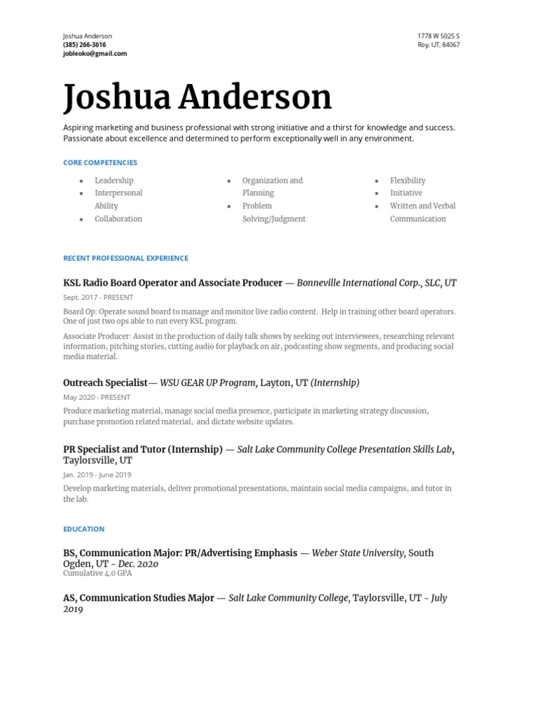 Resume 2 | PDF | Missionary (Lds Church) | Christian Mission