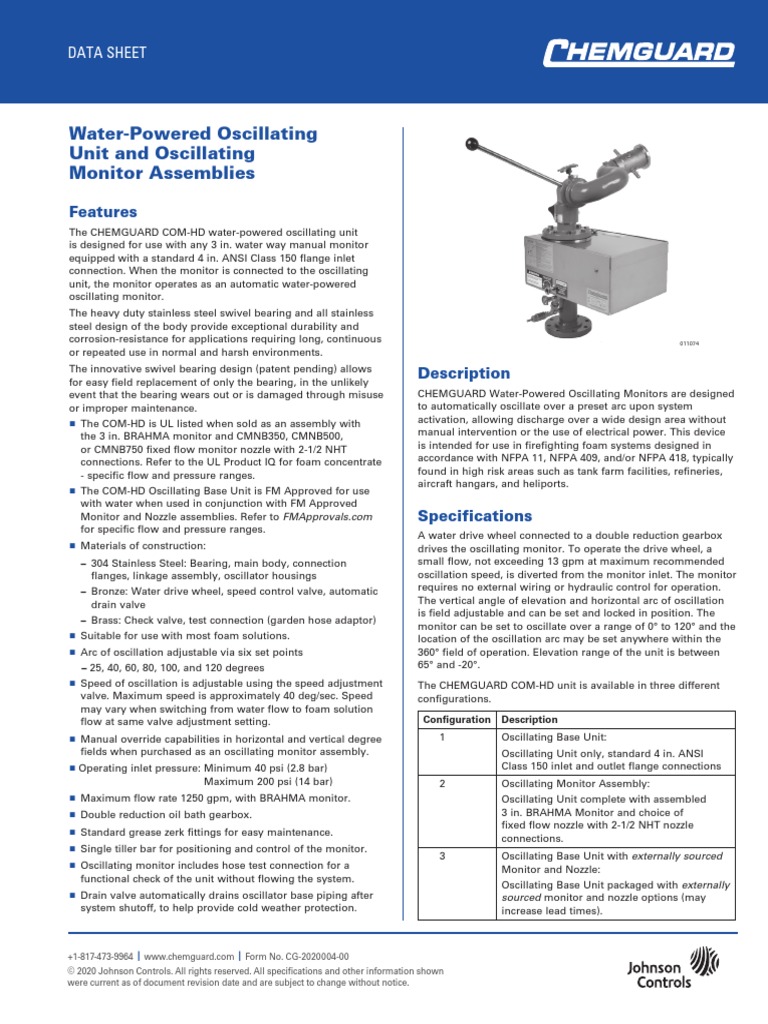 Water-Powered Oscillating Unit and Oscillating Monitor Assemblies | PDF ...