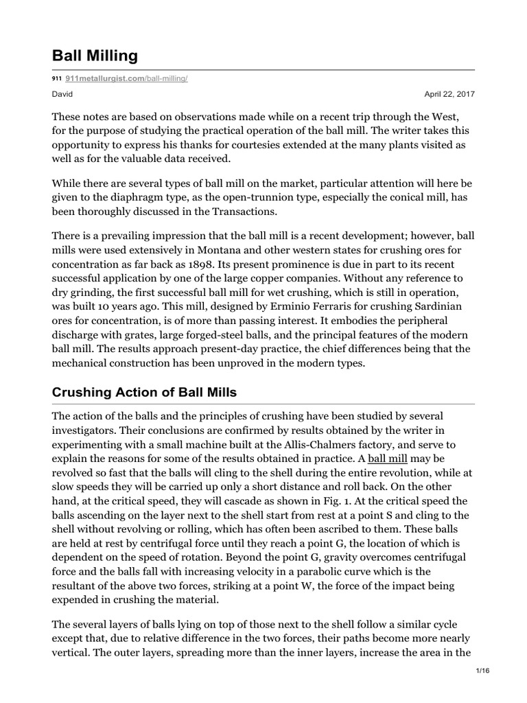 Ball Milling | PDF | Mill (Grinding) | Force