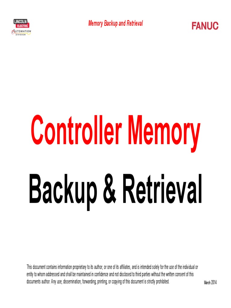 A08 Backup & Restore Controller Memory R30iA March 2014 PDF | PDF | Backup | Computer File