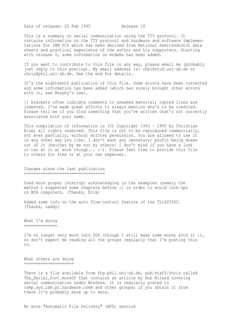 Serial | PDF | Bit Rate | Data Transmission