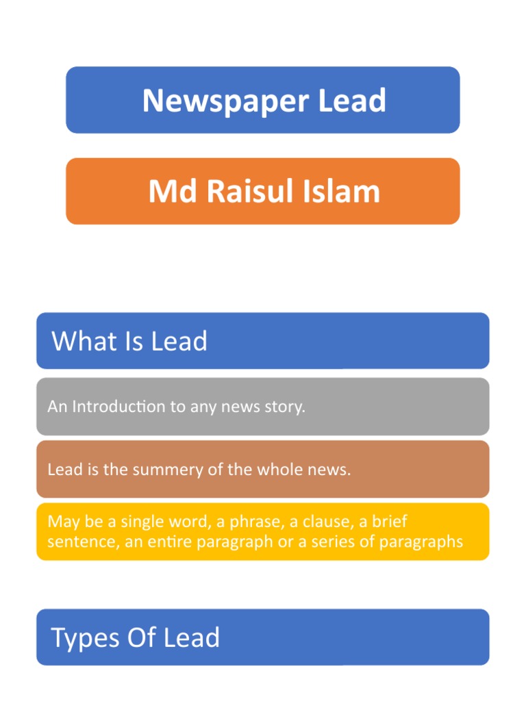 Types of Newspaper Leads Explained | PDF | Language Mechanics ...