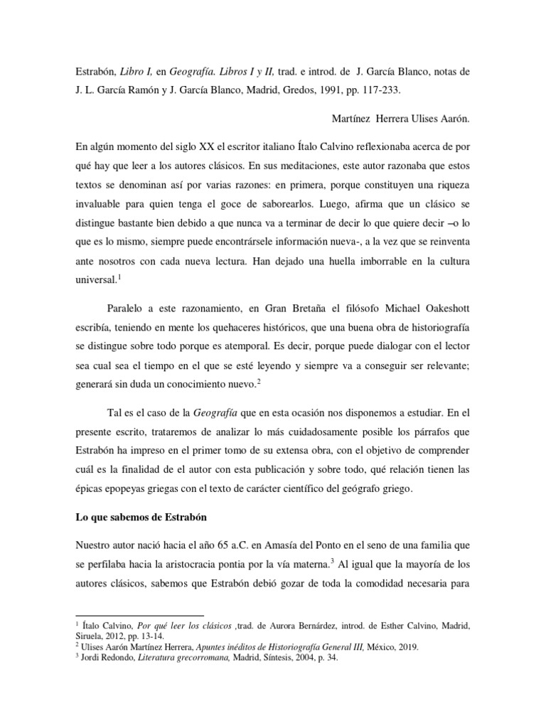 Lo Que Sabemos de Estrabón | PDF | Homero | Autor
