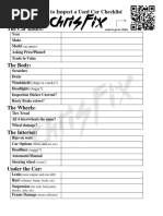 Comprehensive Car PDI Checklist | PDF | Vehicles | Manual Transmission
