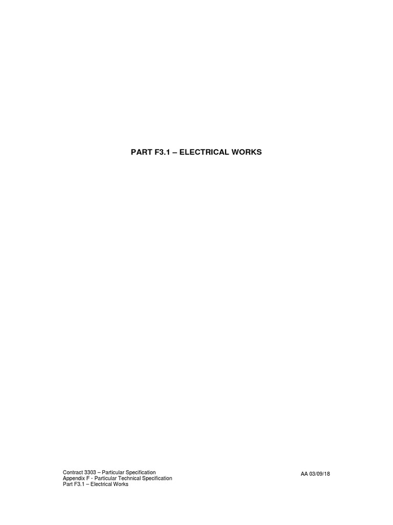 F3.1 - Electrical Works | PDF | Electric Power Distribution ...