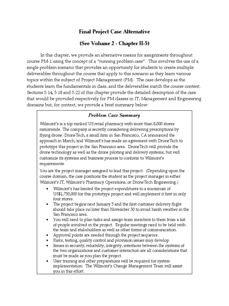 Final Project Case Alternative (See Volume 2 - Chapter II-5) | PDF ...